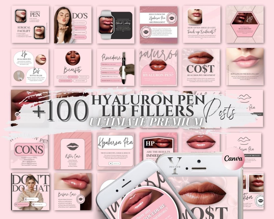 Lip Filler Template Hyaluron Pen Instagram Lip Filler Post Esthetician ...
