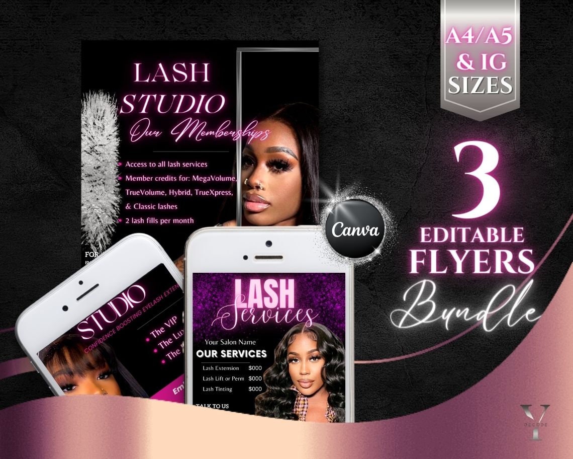 3 Lash Tech Flyers, Lash Extension Services Lash Tech Template Makeup ...