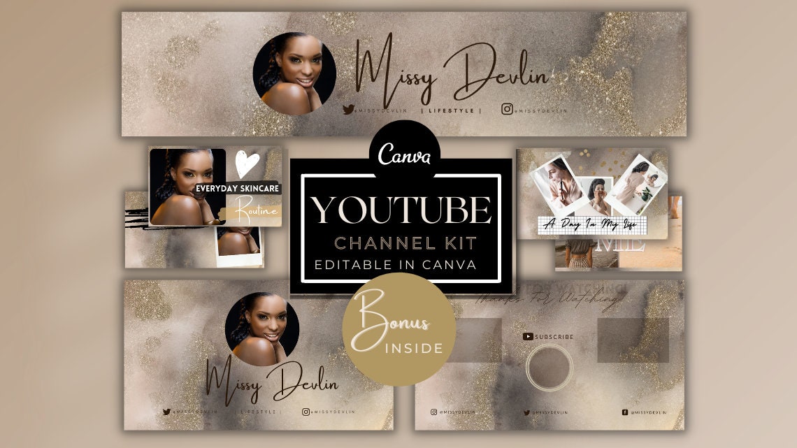 Youtube Channel Kit Youtube Branding Kit Youtube Banner - Etsy
