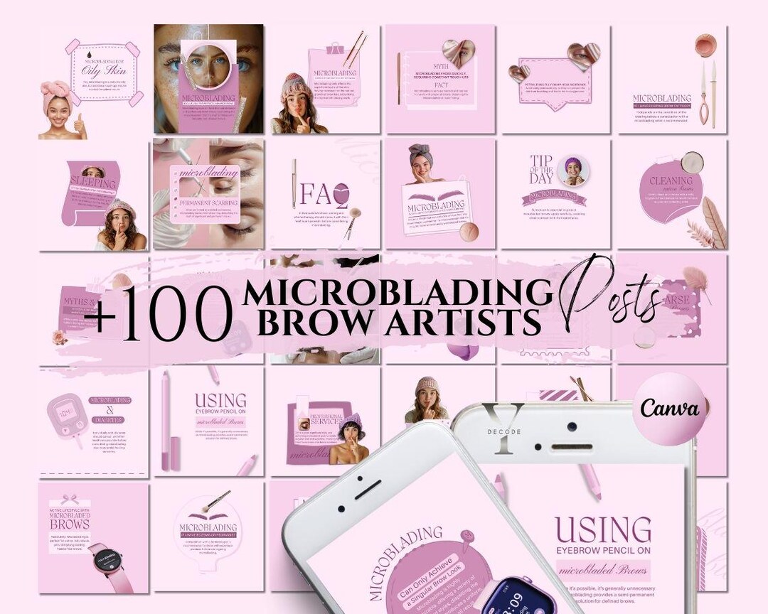 Microblading Instagram Templates Nano Brows Brow Tech PMU Permanent ...