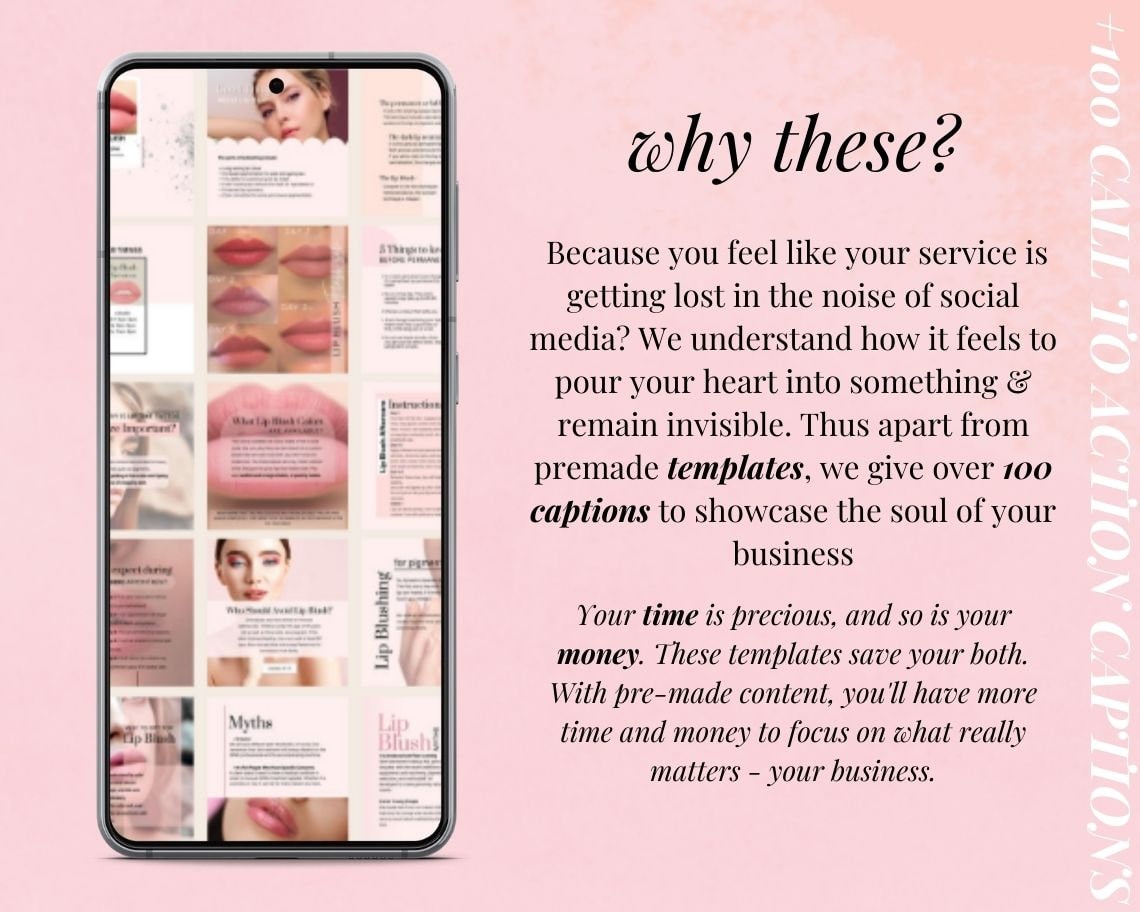 PMU Lip Blush Instagram Template Semi Permanent Makeup Lip - Etsy