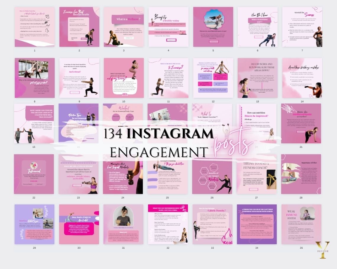 Fitness Nutrition Instagram Template Health Coach Fitness - Etsy