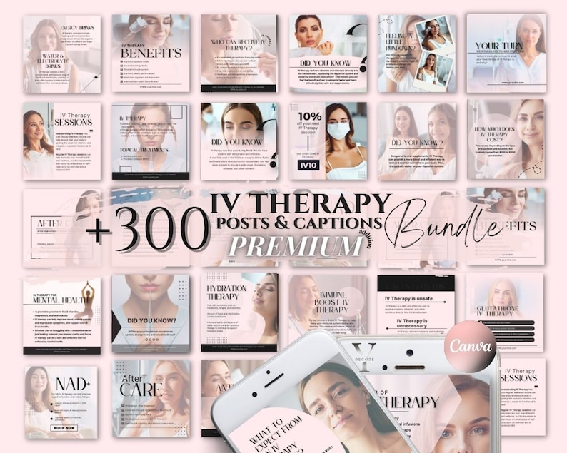IV Therapy Template Instagram IV Hydration Social Media Template Iv ...