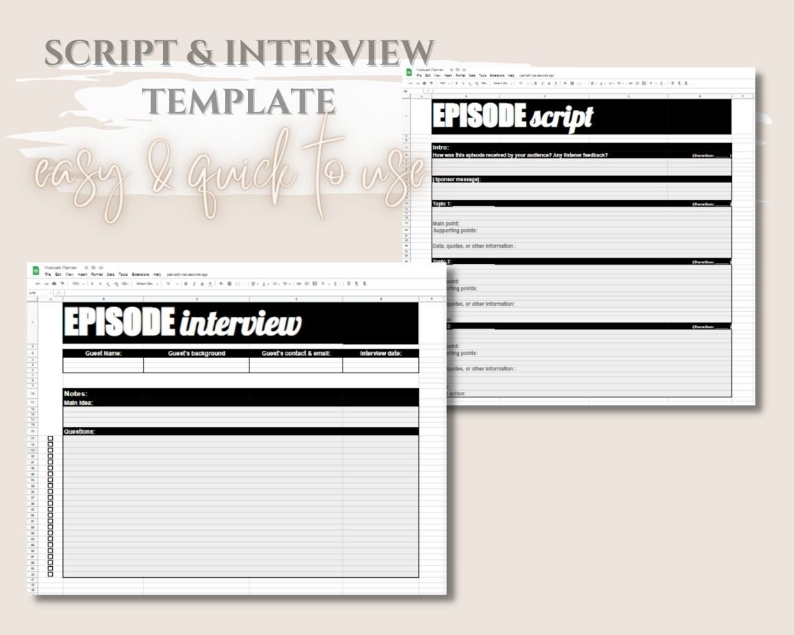 Podcast Planner, Podcast Template, Printable Podcast Content Planner ...