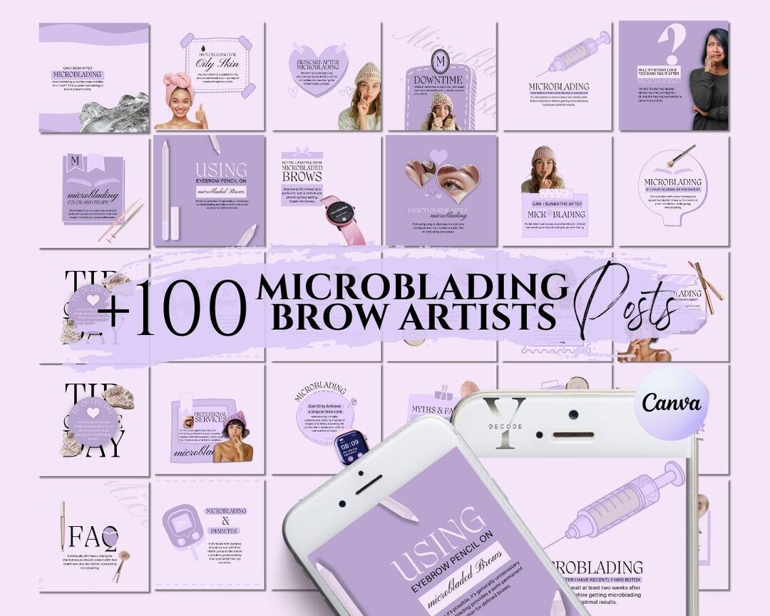 Microblading Instagram Templates Nano Brows Brow Tech PMU Permanent ...