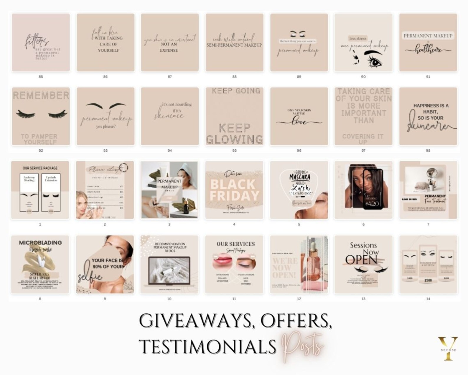 Permanent Makeup Instagram Post Pmu Instagram Template Lash - Etsy UK