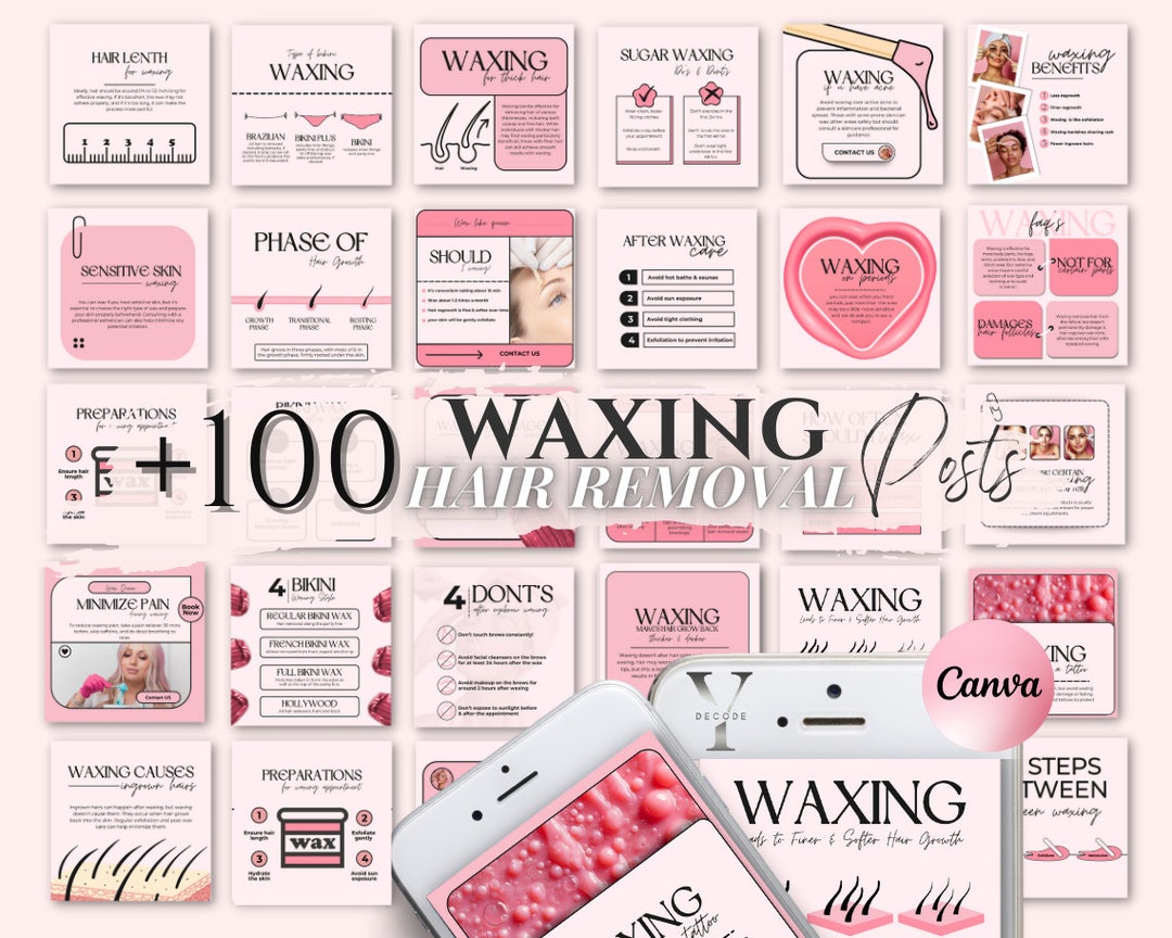 Waxing Instagram Template Waxing Post Pink Waxing Flyer Hair Removal ...