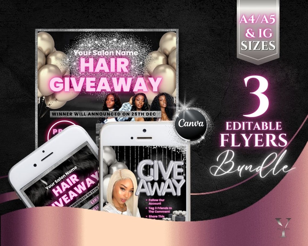 Giveaway Hair Flyer Raffle Giveaway Hairstylist Template Beauty Flyer ...