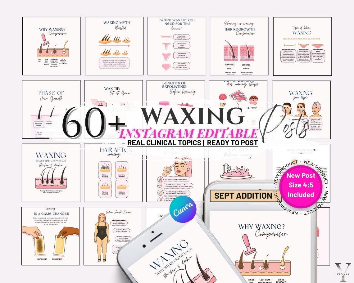 Waxing Instagram Template Waxing Flyer Brazilian Wax Esthetician Flyers ...
