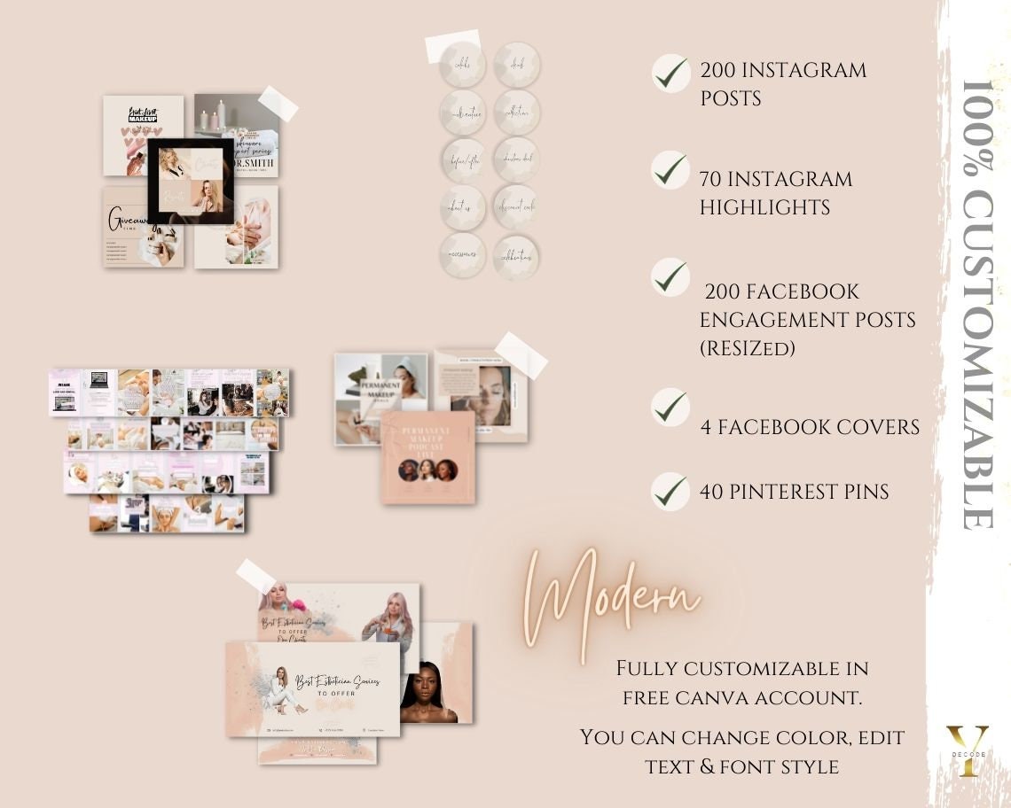 Permanent Makeup Instagram Post Pmu Instagram Template Lash - Etsy UK