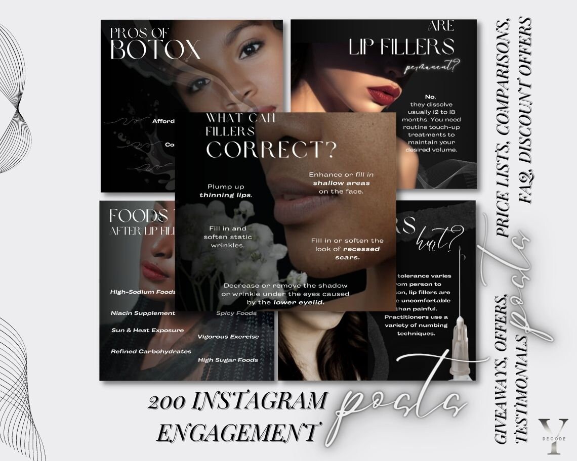 Botox and Filler Instagram Posts Social Media Lip Filler Botox - Etsy