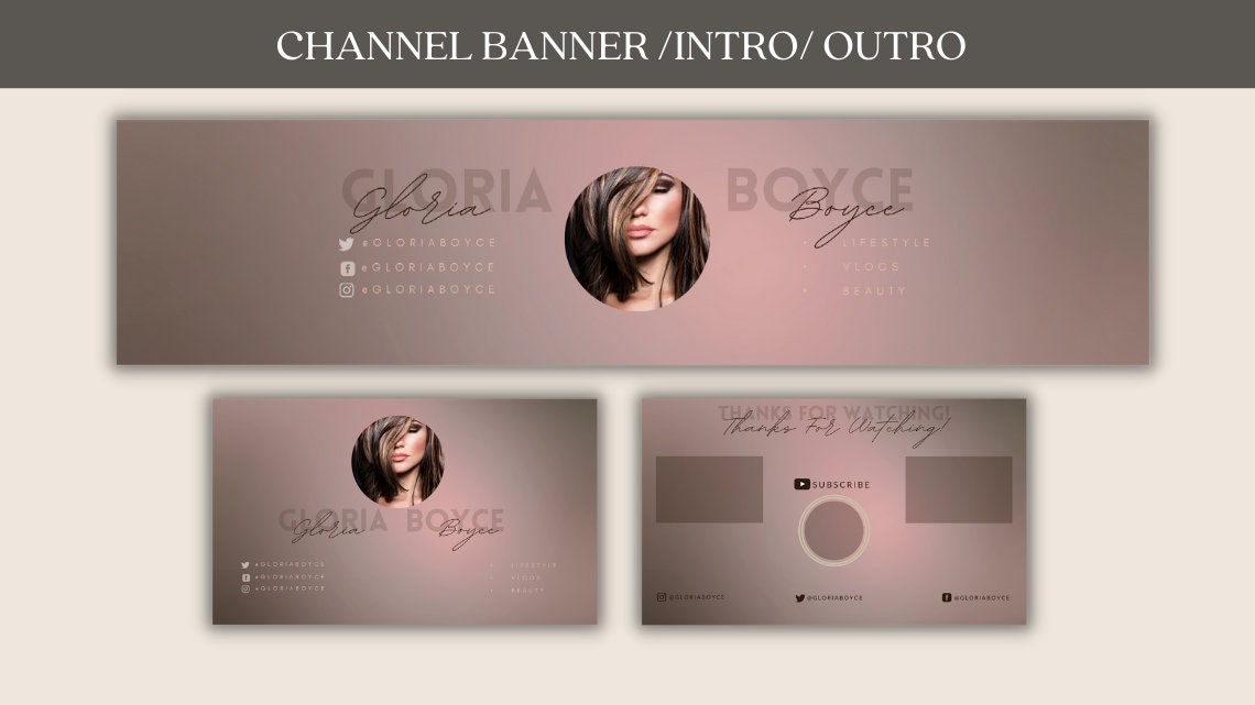 Youtube Channel Kit Youtube Branding Kit Youtube Banner - Etsy