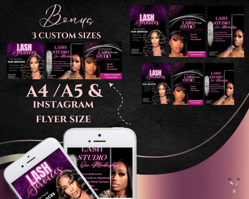 3 Lash Tech Flyers, Lash Extension Services Lash Tech Template Makeup ...
