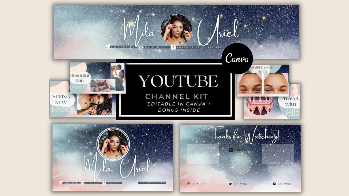 Youtube Channel Kit Youtube Branding Kit Youtube Banner - Etsy