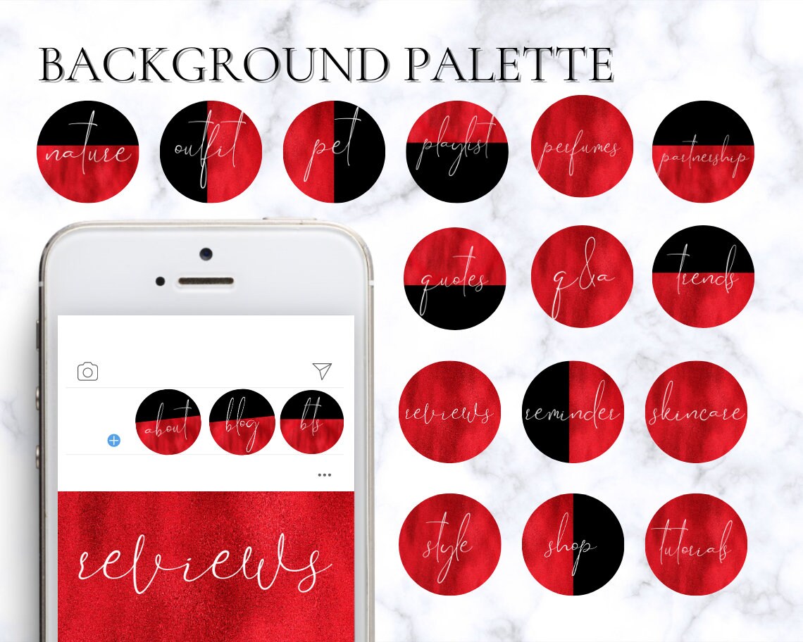 Red Instagram Highlight Covers Instagram Story Highlight - Etsy