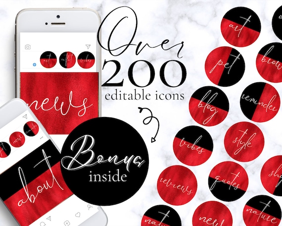 Red Instagram Highlight Covers Instagram Story Highlight - Etsy