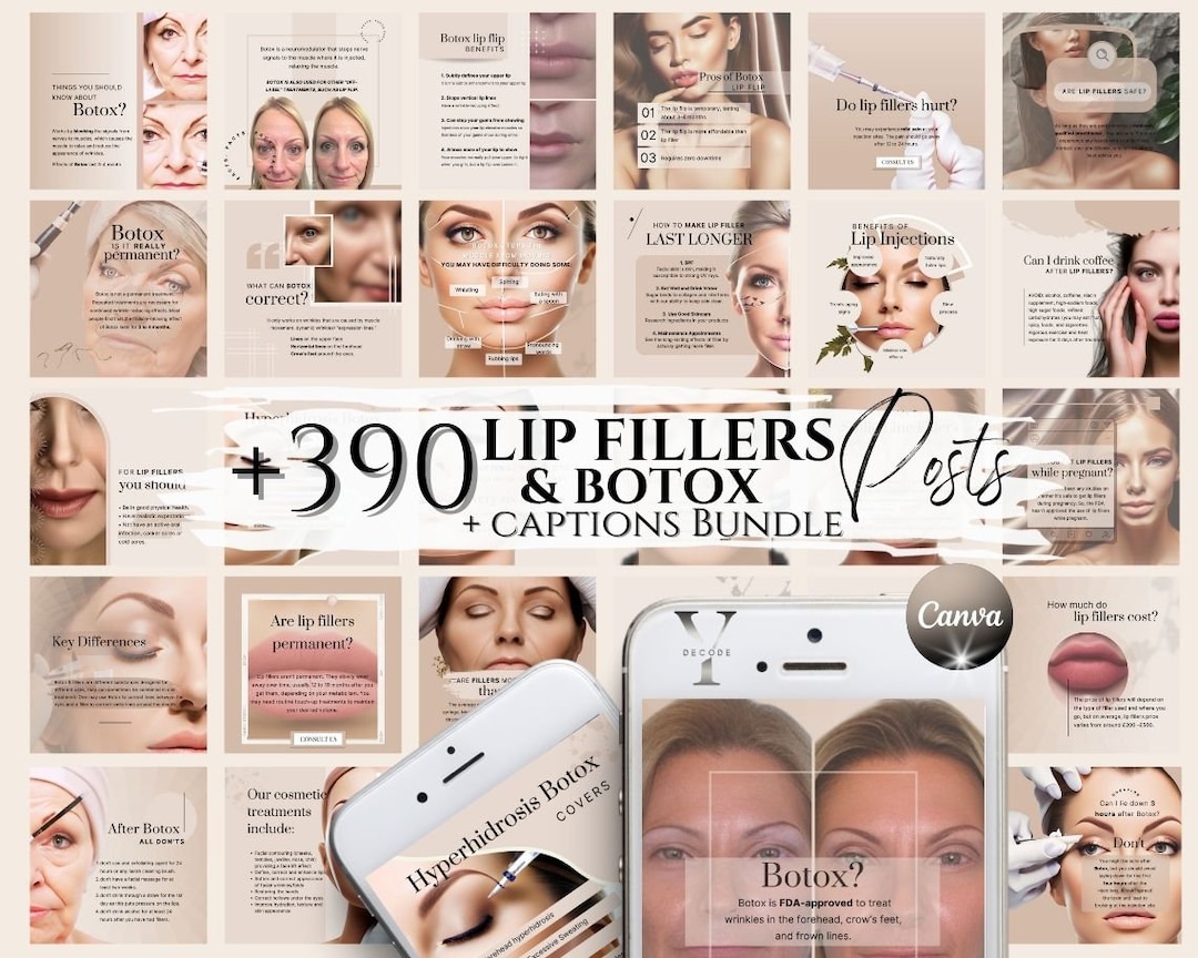 Botox Lip Filler Instagram Post Social Media Lip Filler Botox Template ...