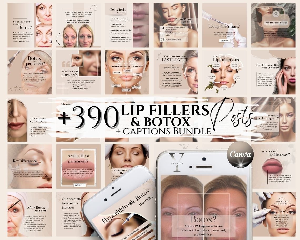 Botox Lip Filler Instagram Post Social Media Lip Filler Botox Template ...