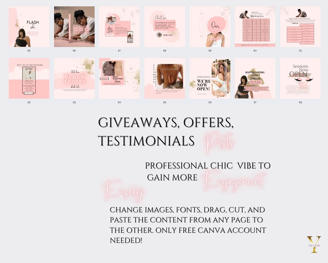 Body Sculpting Instagram Post Templates Body Contouring - Etsy