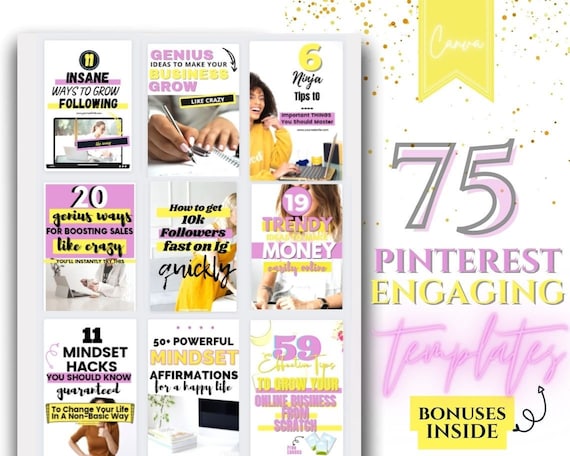 Pinterest Templates Canva Pinterest Pin Templates Pinterest | Etsy