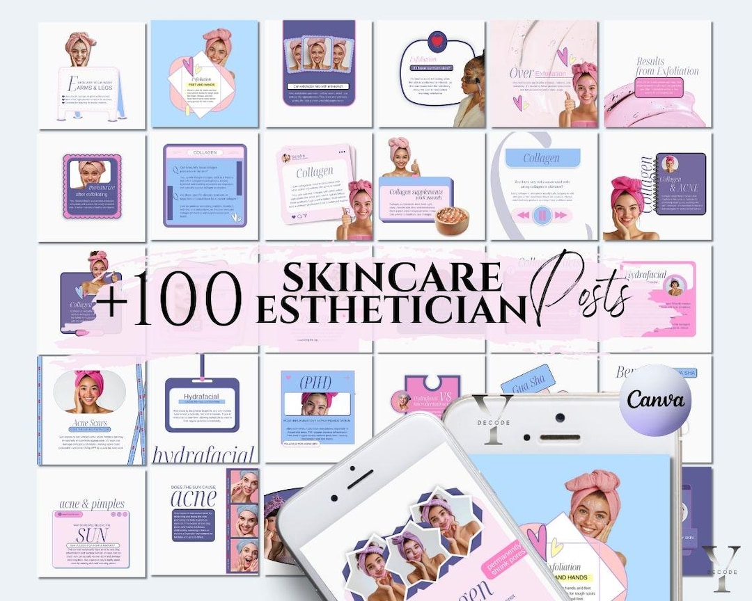 Skincare Instagram Post Skincare Templates Esthetician Instagram Social ...