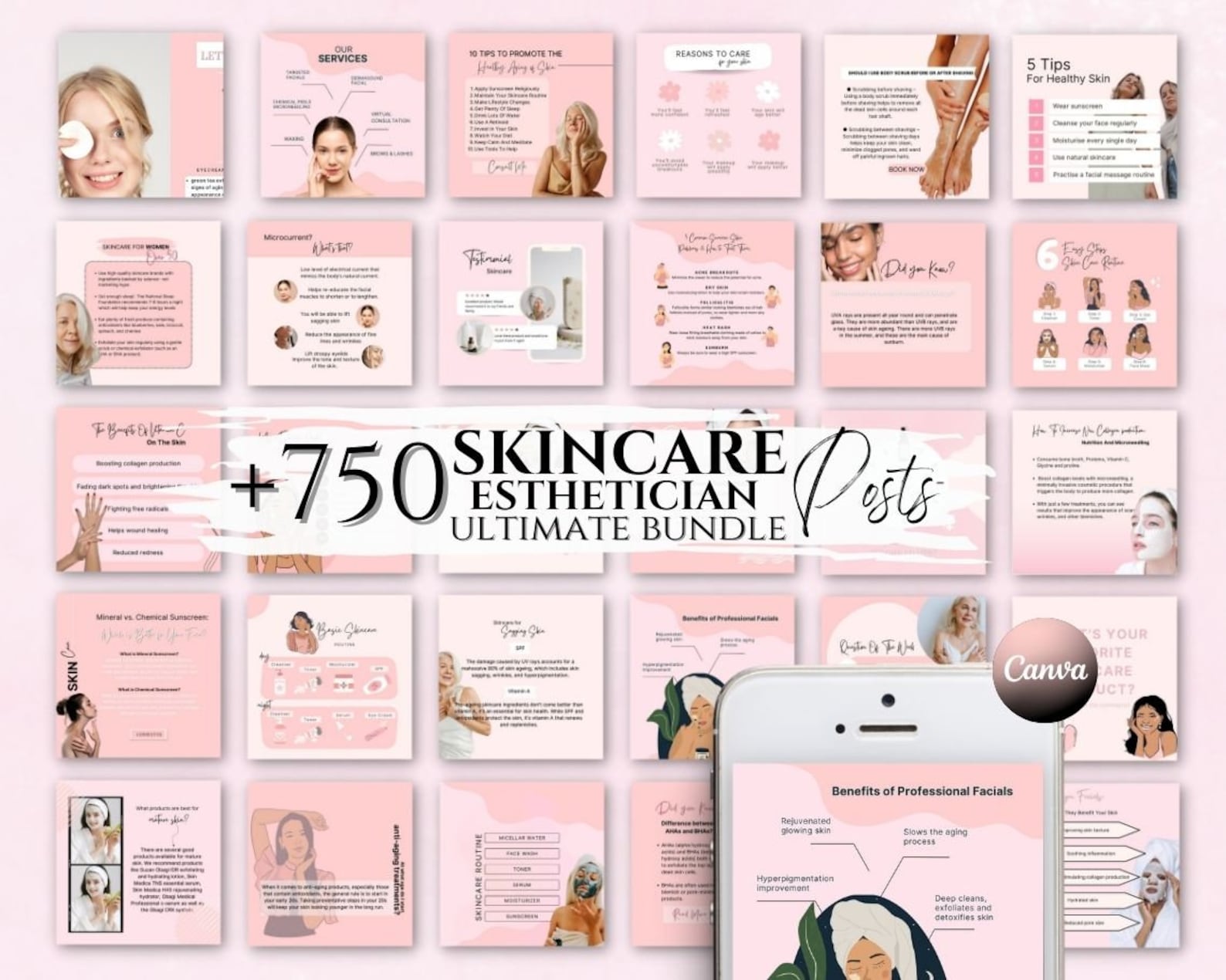 Skincare Instagram Post Skincare Template Esthetician - Etsy