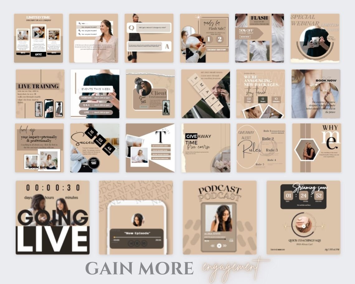 Coaching Templates Instagram Ig Templates Coach Coaching | Etsy