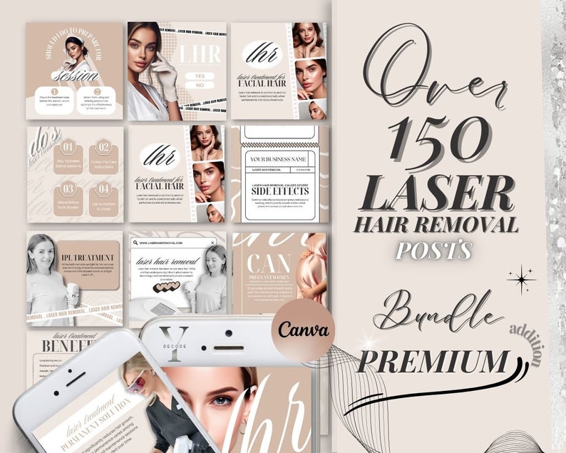 Laser Hair Removal Instagram Post Canva Template Esthetician Skincare ...