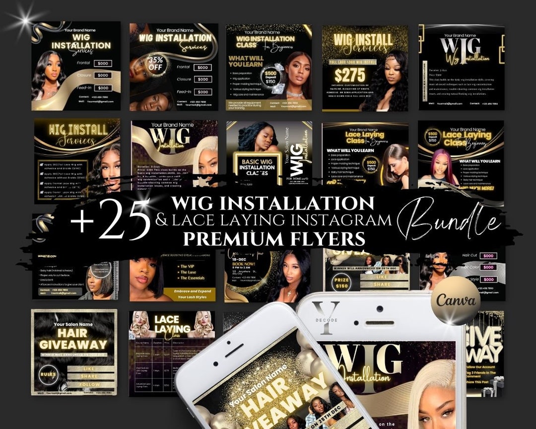 Wig Installation Instagram Wig Flyers Wig Price List Hair Salon Booking ...