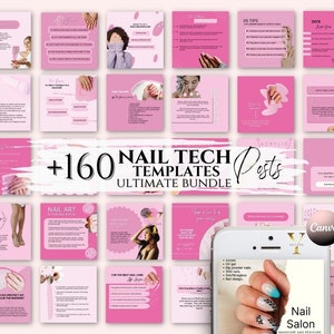 Nail Tech Instagram Post Template Nail Artist Pedicure Manicure Beauty ...