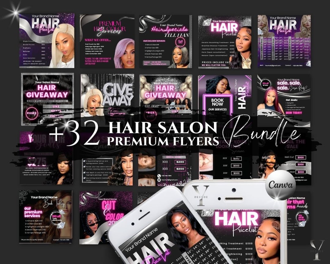 Hair Flyer Price List Template Booking Flyer Hairstylist Instagram Hair ...