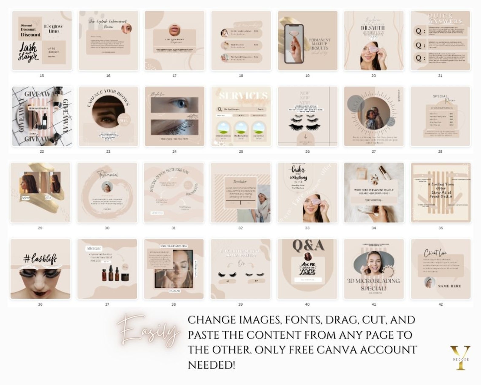 Permanent Makeup Instagram Post Pmu Instagram Template Lash - Etsy UK