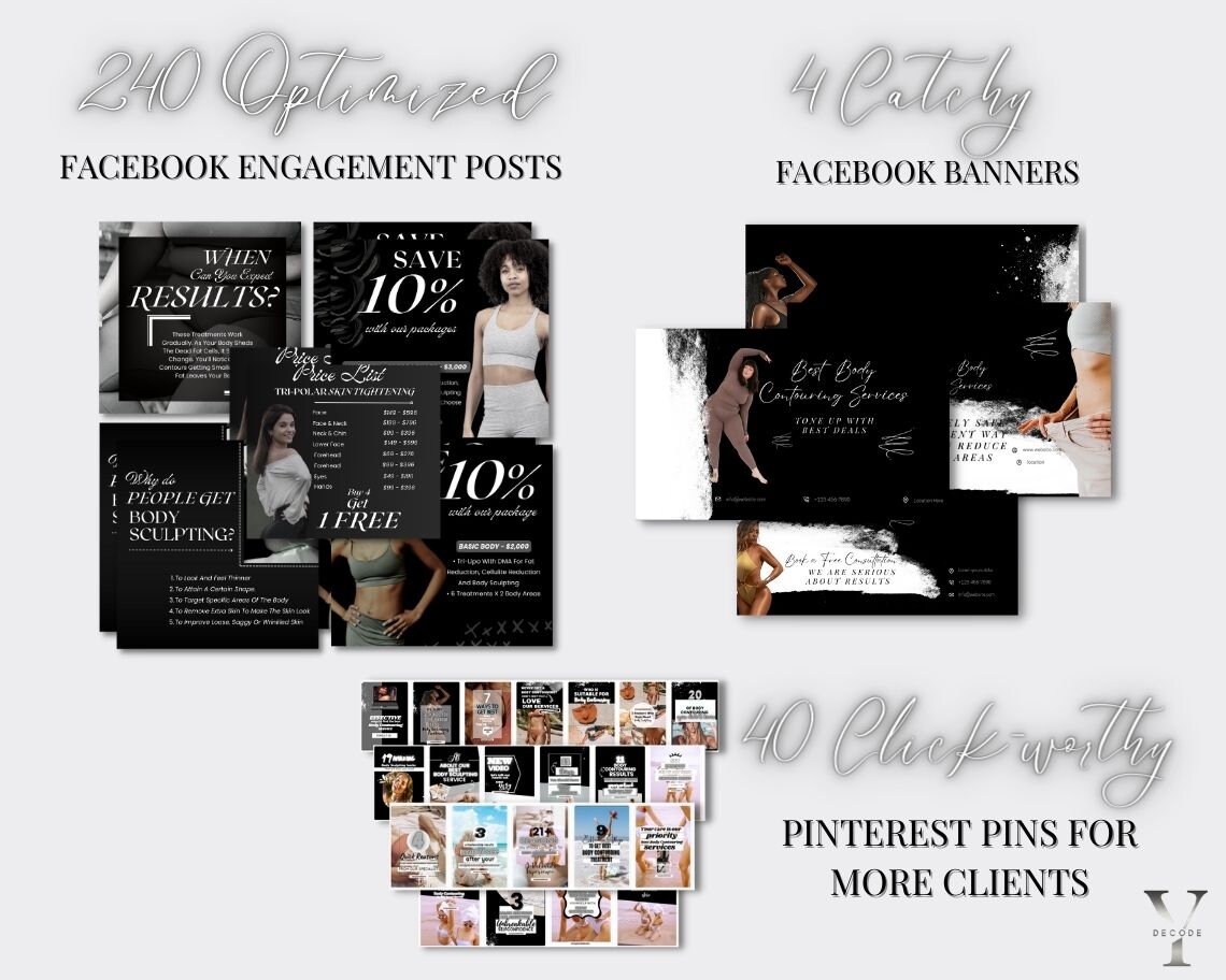 Body Sculpting Instagram Post Templates Body Contouring Flyer Medspa ...