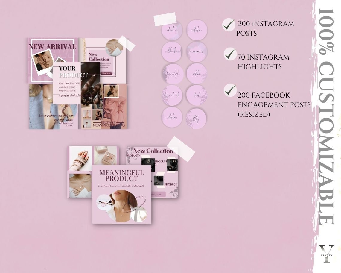 Business Instagram Template Ecommerce Social Media Bundle - Etsy