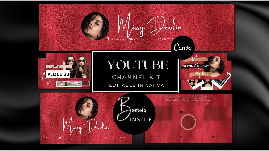 Youtube Channel Kit Youtube Branding Kit Youtube Banner - Etsy