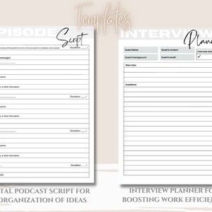Podcast Planner, Podcast Template, Printable Podcast Content Planner ...