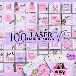 Laser Hair Removal Instagram Post Canva Template Esthetician Skincare ...