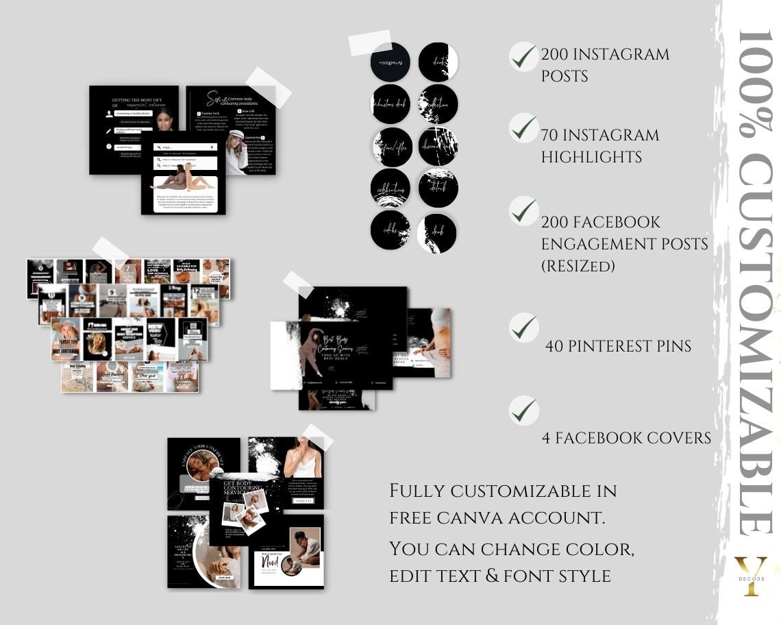 Body Sculpting Instagram Post Templates Body Contouring - Etsy