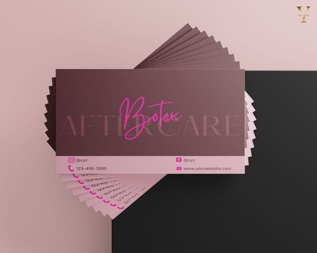 3 Botox Aftercare Card Template Beauty Business Card, Botox Instruction ...