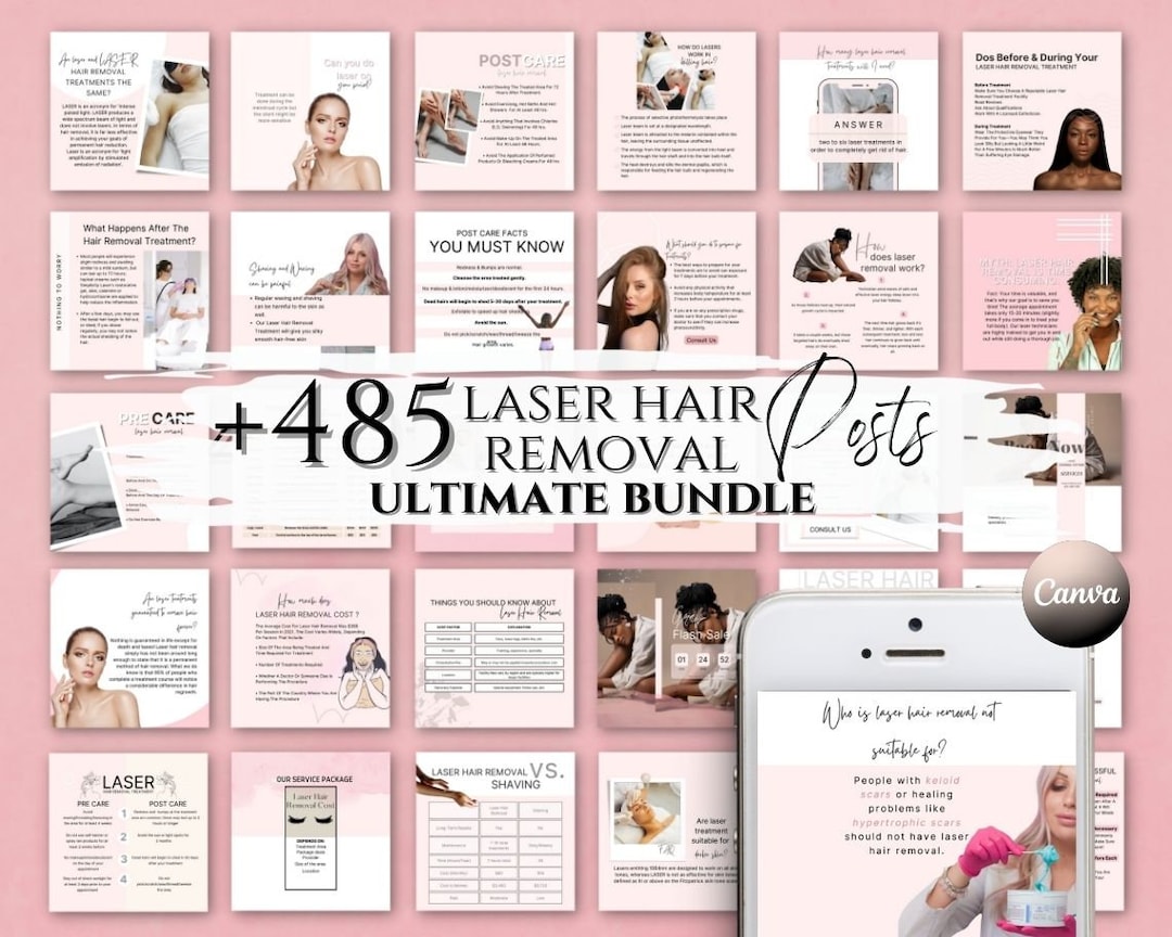 Laser Hair Removal Post Canva Template Esthetician Post Skincare ...