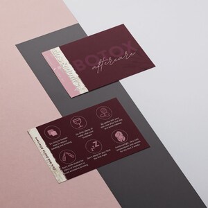 Botox Aftercare Card Template Beauty Business Card, Botox Instructions ...
