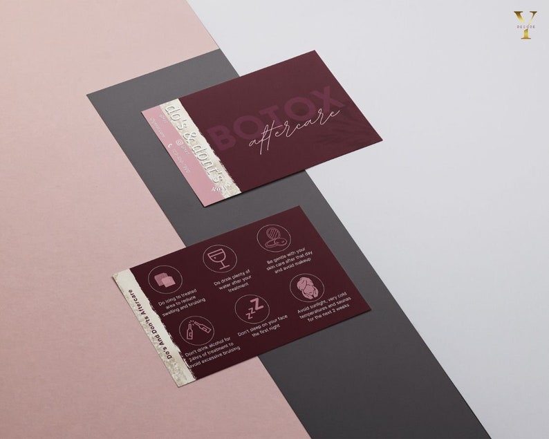 Botox Aftercare Card Template Beauty Business Card Botox - Etsy