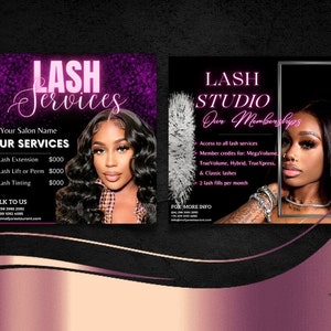 3 Lash Tech Flyers, Lash Extension Services Lash Tech Template Makeup ...