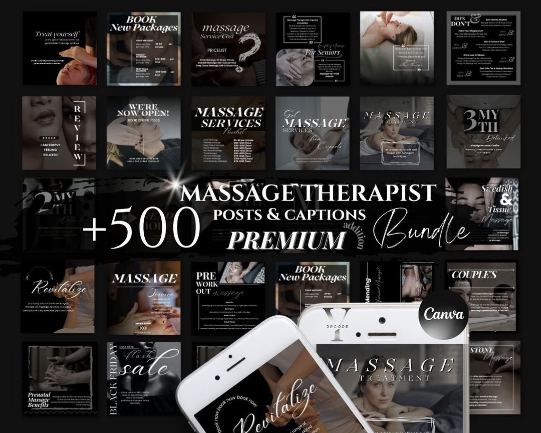 Massage Therapist Instagram Template Spa Esthetician Social Media Post ...