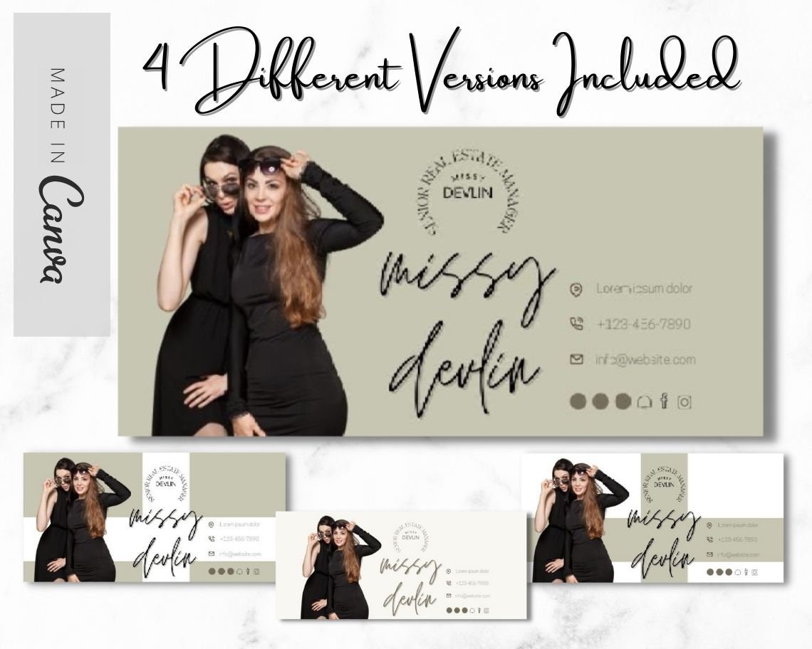Gmail Email Signature Temp Canva Template Realtor Real - Etsy