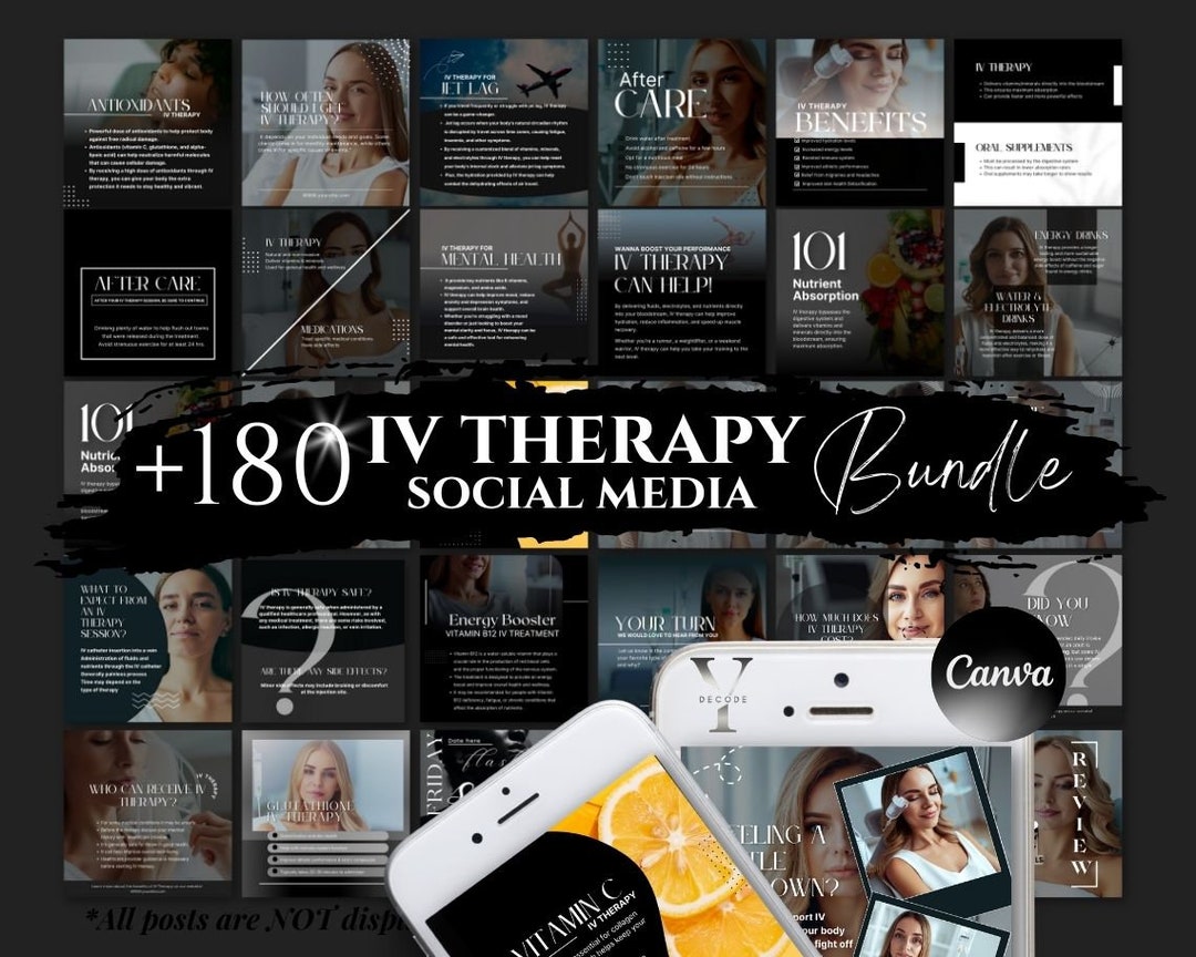 IV Therapy Template Instagram IV Hydration Social Media Template Iv ...