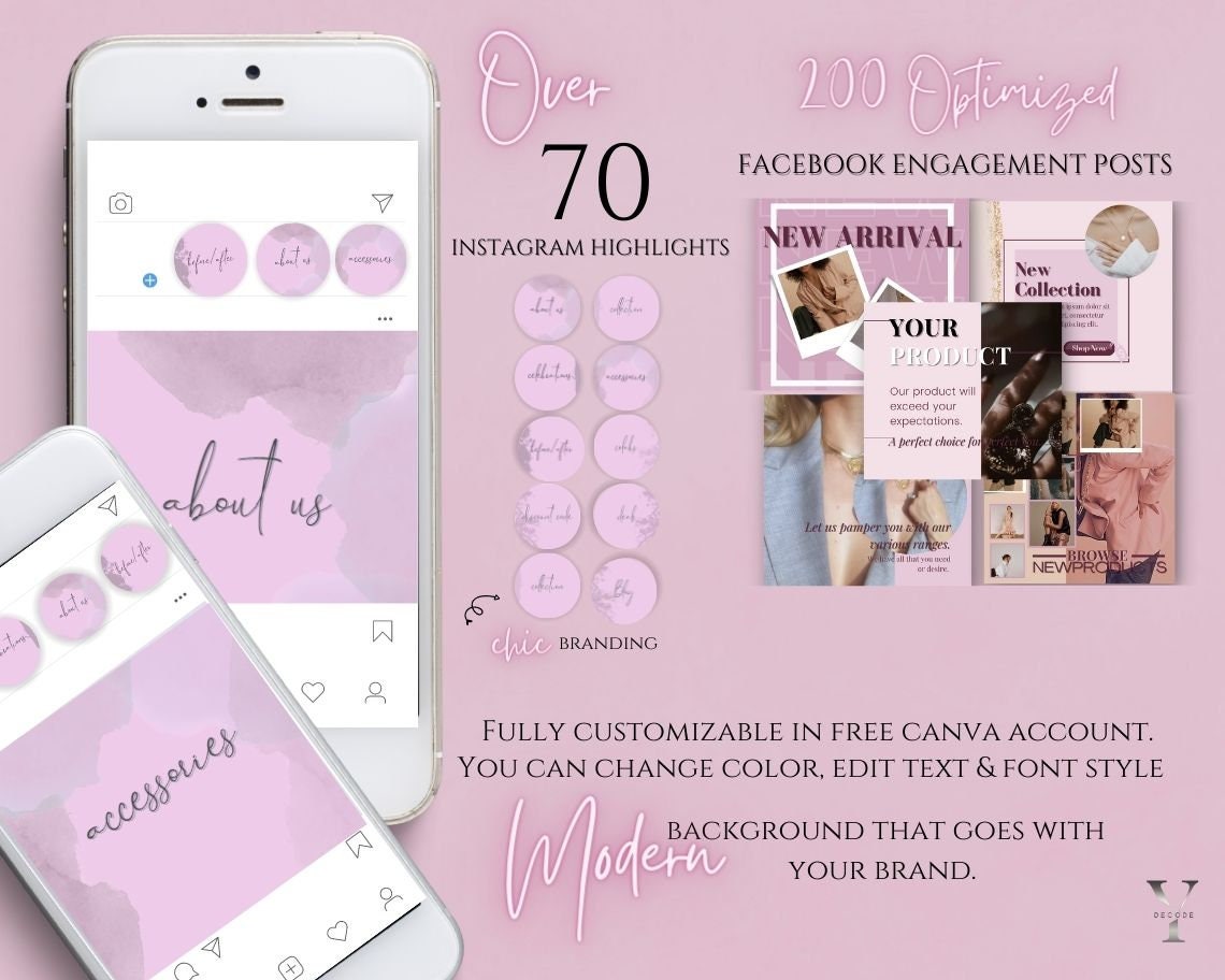 Business Instagram Template Ecommerce Social Media Bundle - Etsy