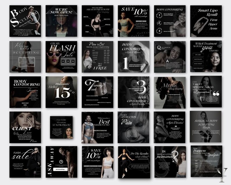 Body Sculpting Instagram Post Templates Body Contouring Flyer Medspa ...