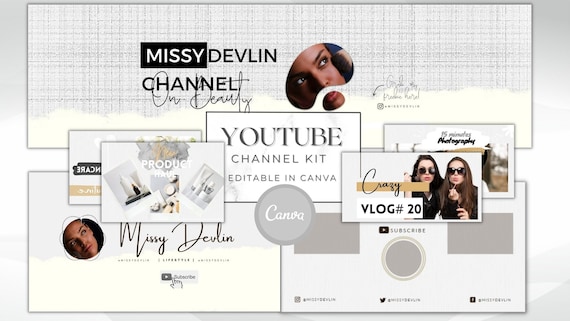 Youtube Channel Kit Youtube Branding Kit Youtube Banner | Etsy