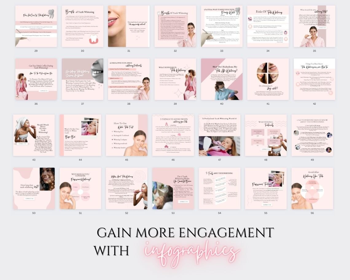 Teeth Whitening Instagram Post Templates Dentist Social Media - Etsy UK